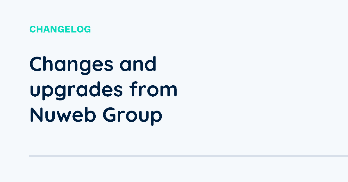 Nuweb Blog: Changelog